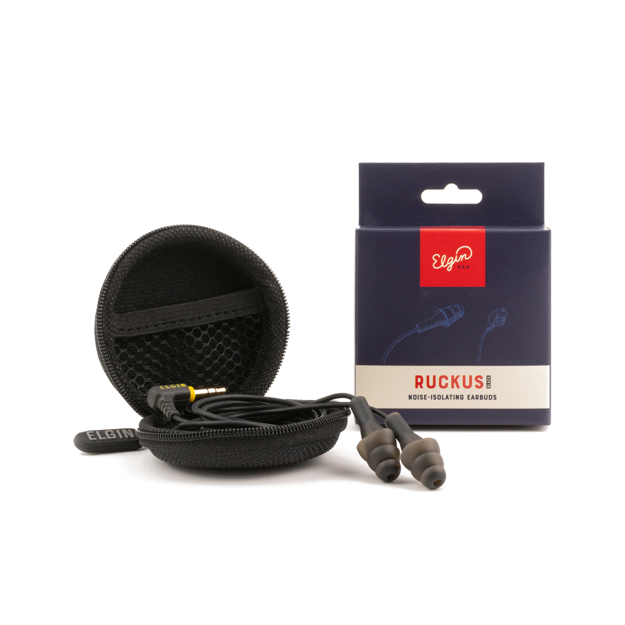 Ruckus Black - OSHA Compliant Noise Canceling Earplug Earbuds